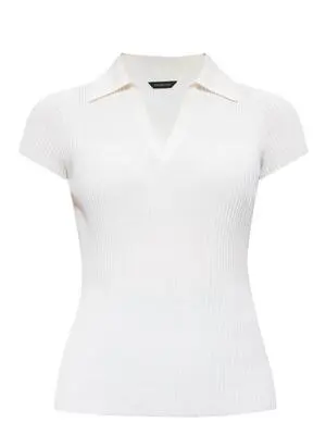 Balenciaga Ribbed Polo Shirt - White