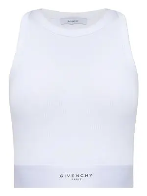 Givenchy Sleeveless Ribbed Knit Top - White