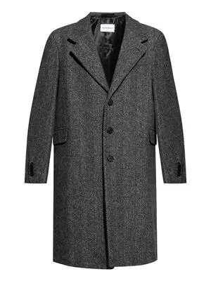 Givenchy Wool Herringbone Coat - Grey