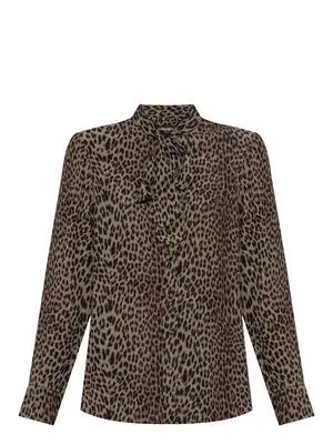 Zadig&Voltaire Tulba Animal Print Viscose Shirt - Beige