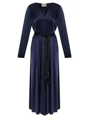 FORTE_FORTE Silk Maxi Dress - Navy Blue
