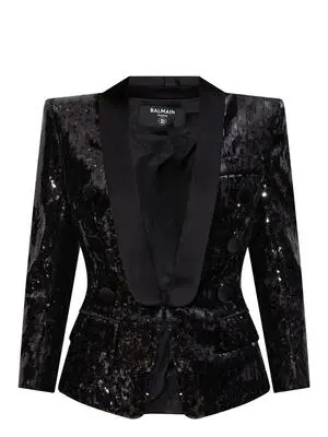 Balmain Sequin Embellished Blazer - Black