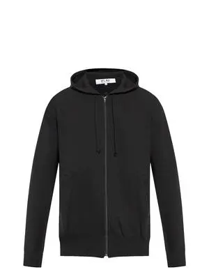 Play Comme Des Garcon Zip-up Cotton Knit Sweatshirt - Black