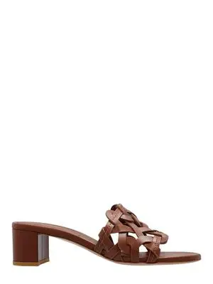 GIANVITO ROSSI Amalfi Heeled Mules - Brown