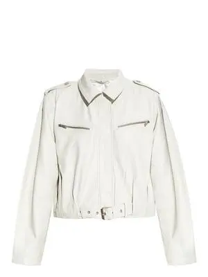 GESTUZ Gzkatri Lamb Leather Jacket - White