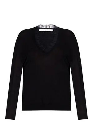 IRO PARIS Haby Lace-Trimmed Sweater Black