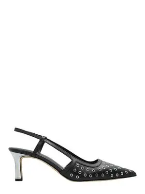 Michael Kors Alora Leather Slingback Heels - Black