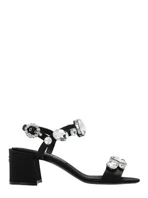 Dolce & Gabbana Crystal-embellished Heeled Sandals - Black