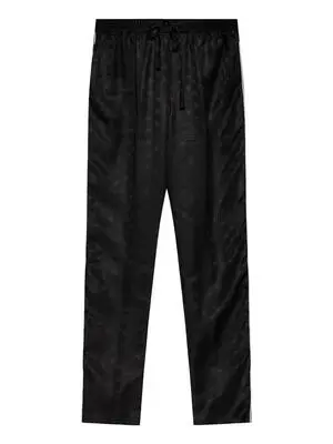 Dolce & Gabbana Silk Trousers With Monogram - Black