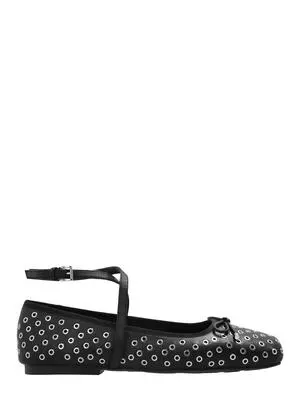 Michael Kors Collette Leather Ballet Flats - Black