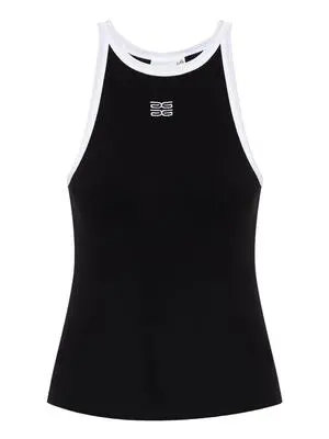 GESTUZ Sleeveless Top With Trim - Black