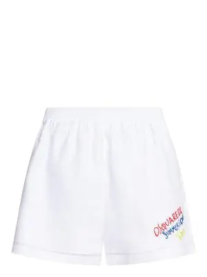 Dsquared2 Linen Summer Lovers Shorts - White