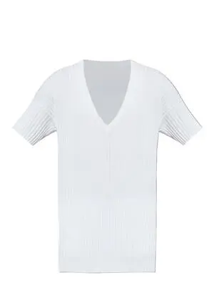 MAISON MARGIELA Ribbed V-neck Sweater - White