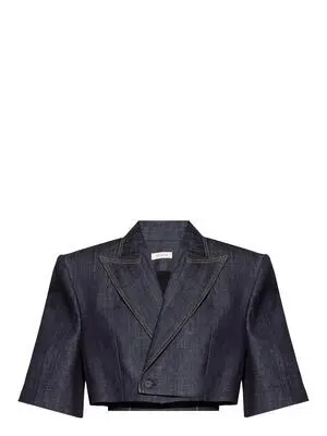THE MANNEI The Mannei 'Aspos' Cropped Denim Blazer