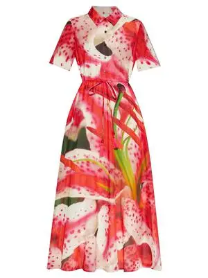 Tory Burch Printed Midi Dress - Red