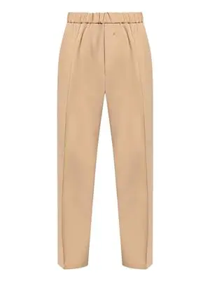 JIL SANDER Creased Wool Trousers - Beige