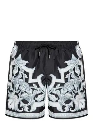 Versace Baroque Print Swim Shorts - Black