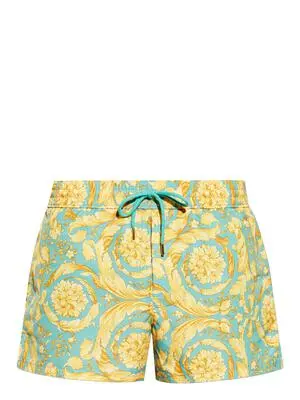 Versace Baroque Print Swim Shorts - Green