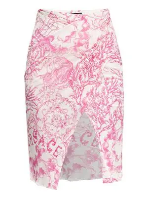 Versace Underwater Barocco Print Midi Skirt - Pink