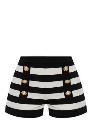 BALMAIN Striped High-Waisted Shorts