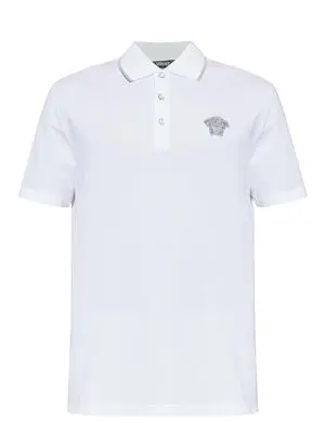 Versace Polo With Medusa Head - White