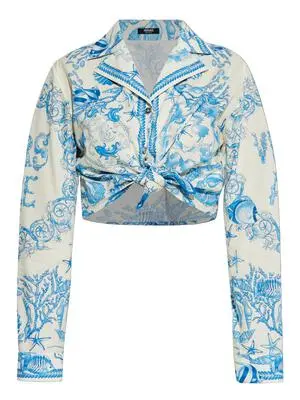 Versace Coral Theatre Printed Top - Blue