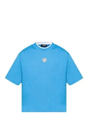 Versace T-shirt With A Characteristic "medusa" Head - Blue