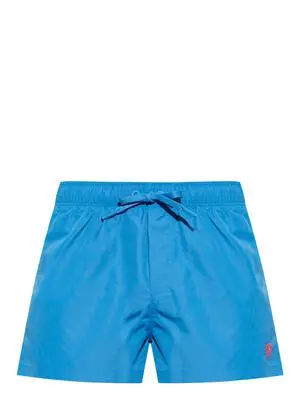 Versace Swim Shorts With Patch - Blue