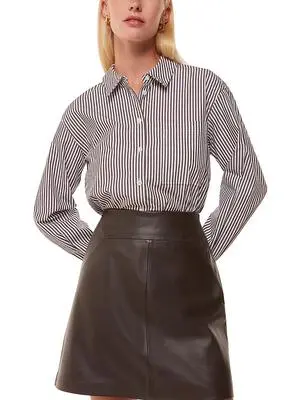 Whistles A-line Leather Skirt - Brown