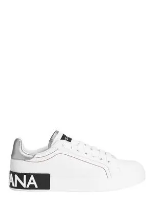 Dolce & Gabbana Calfskin Nappa Portofino Sneakers White/silver