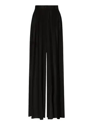 Dolce & Gabbana Silk Chiffon Wide-leg Pants - Black