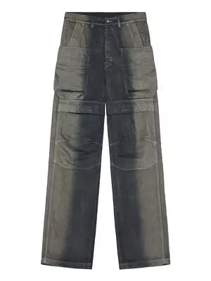 Rick Owens Stefan Grey Denim Cargo - Darkdust Degrade