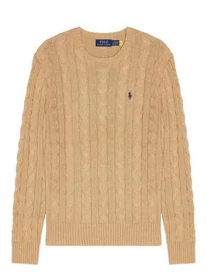 Polo Ralph Lauren Cable Knit Crewneck Sweater - Camel Melange