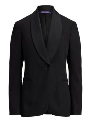 Ralph Lauren Grain De Poudre Wool Tuxedo Jacket - Black