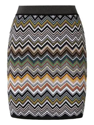 MISSONI Chevron Lamé Fitted Skirt