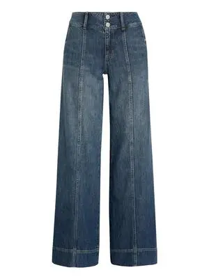 Alice + Olivia Mame High-rise Wide-leg Jeans - Mid Denim