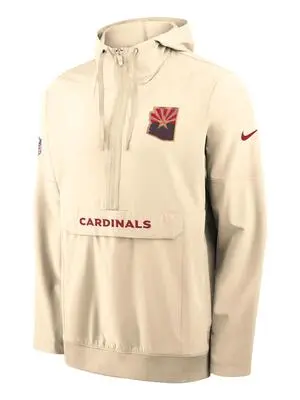 Nike Arizona Cardinals Rivalries Collection Sideline Anorak Nfl 1/2-zip Hooded Jacket - Brown