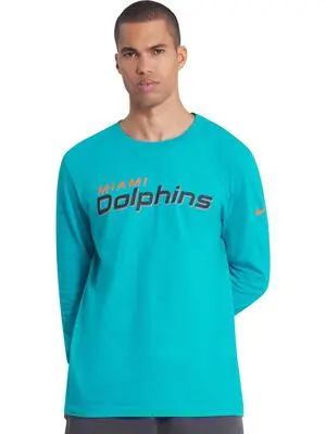 Nike Miami Dolphins Rivalries Collection Essential Nfl Long-sleeve T-shirt - Blue