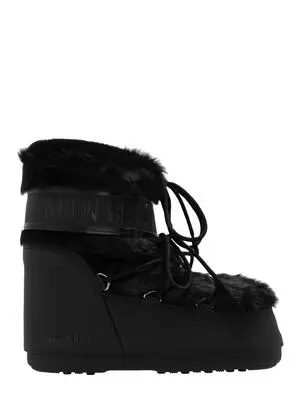 Moon Boot Icon Low Faux Fur Snow Boots - Black