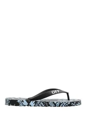 Off-White Logo Flip-flops - Black