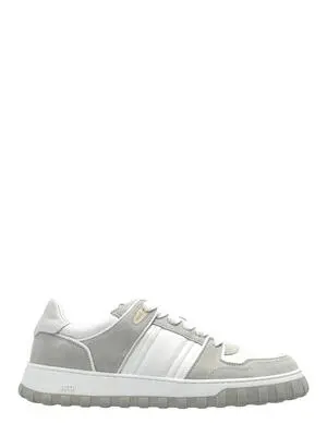 Ami Low-top Leather And Suede Sneakers - Grey