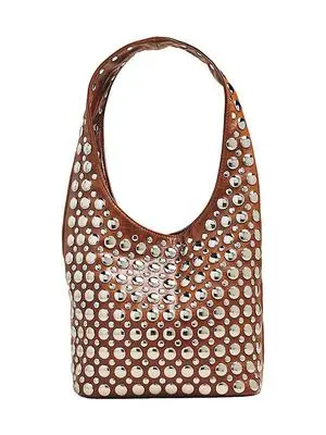 Anthropologie Studded Shoulder Bag Tan