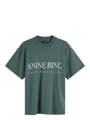 ANINE BING Anine Bing Ashton Los Angeles T-Shirt Dark Green