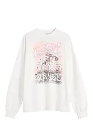 Aries Faded Shroom Awakening Long Sleeve T-shirt - White