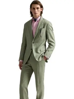 Ralph Lauren Linen Suit Trousers Modern Sage
