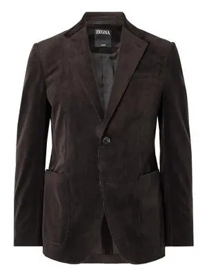 Zegna Cotton-blend Corduroy Blazer - Brown