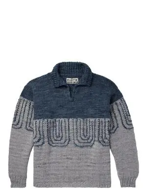 KARTIK RESEARCH Jacquard-knit Wool Sweater - Blue