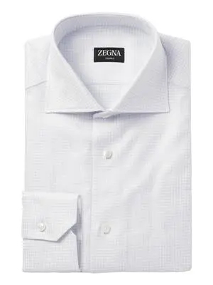 Zegna Checked Cotton Shirt - White
