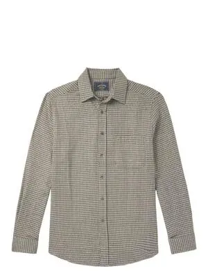 Portuguese Flannel Houndstooth Organic Cotton Shirt - Gray