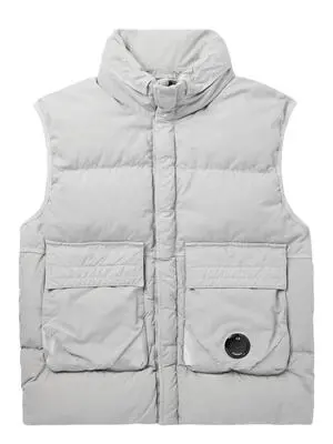 C.P. COMPANY Eco-chrome R Padded Recycled-shell Hooded Down Gilet - Gray